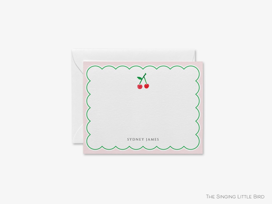 Cherry Personalized Stationery | Cherry Notecards | Cherry Notes ...