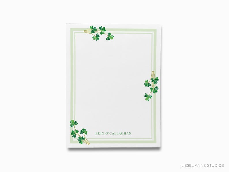 Personalized Shamrock Notepad | Irish to Do List Set - Etsy