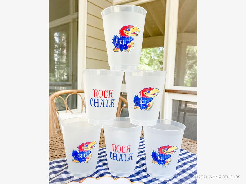 Jayhawk *officially Licensed* Frosted Shatterproof Cups | 16oz Reusable ...