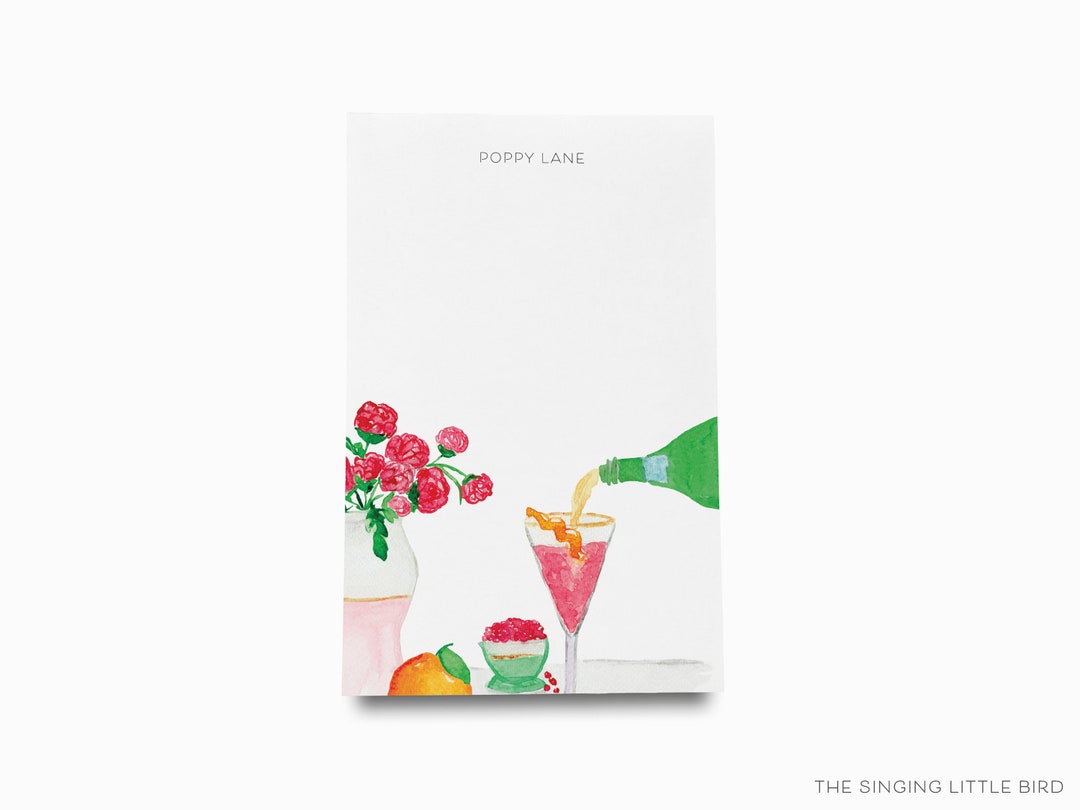Personalized Cocktail Lover Notepad | Italian Notepad Set | Watercolor ...