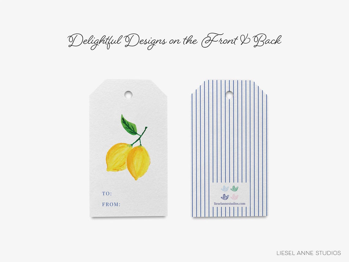 Lemon Gift Tags [sets of 8] | Lemon Lover Tag | Citrus Tag | Watercolor ...