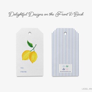 Lemon Gift Tags [sets of 8] | Lemon Lover Tag | Citrus Tag | Watercolor ...