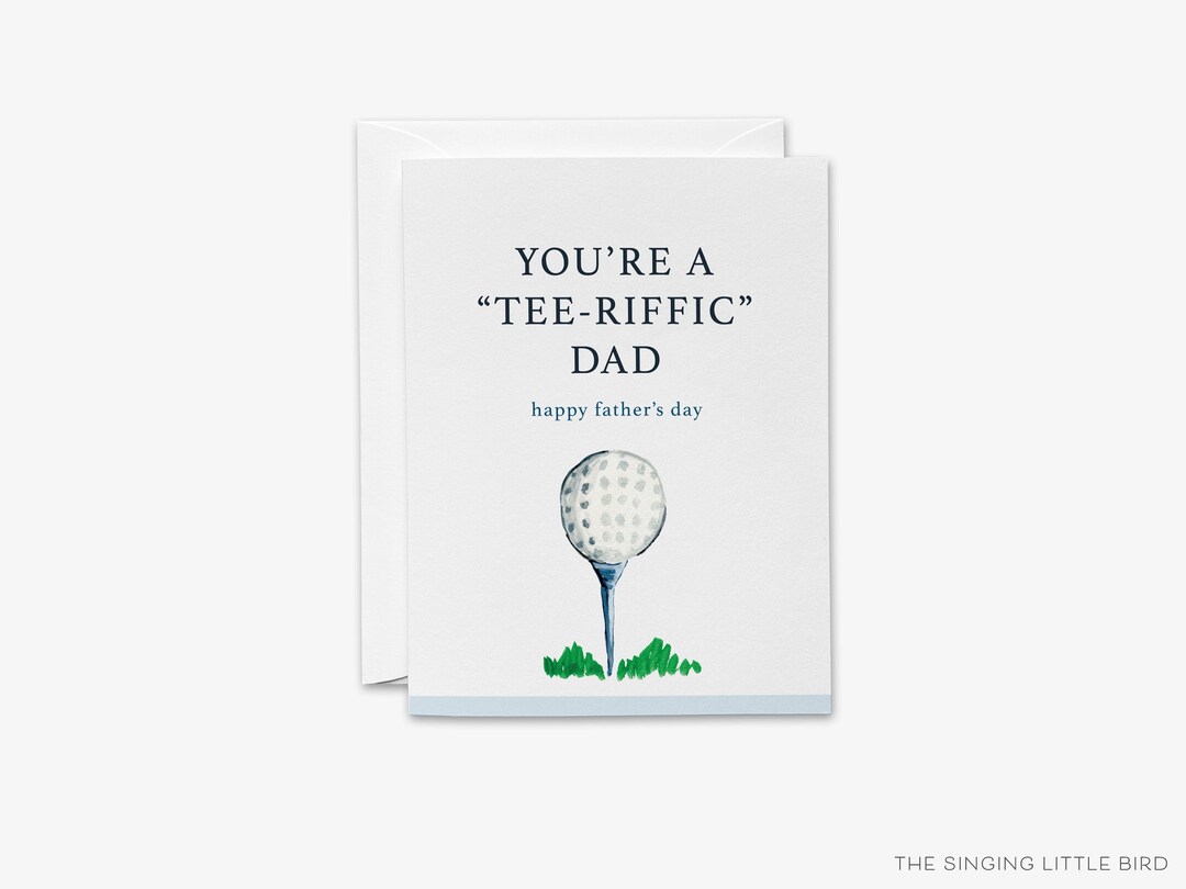 You're A Tee-riffic Dad Card | Happy Father's Day Dad Card | Golf Lover ...