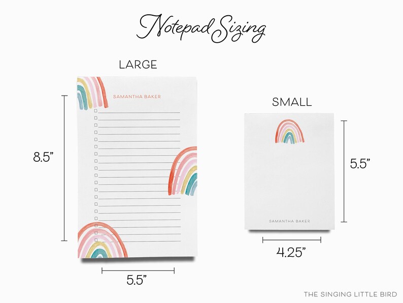 Personalized Rainbow Notepad | Boho Stationery Gift - Etsy