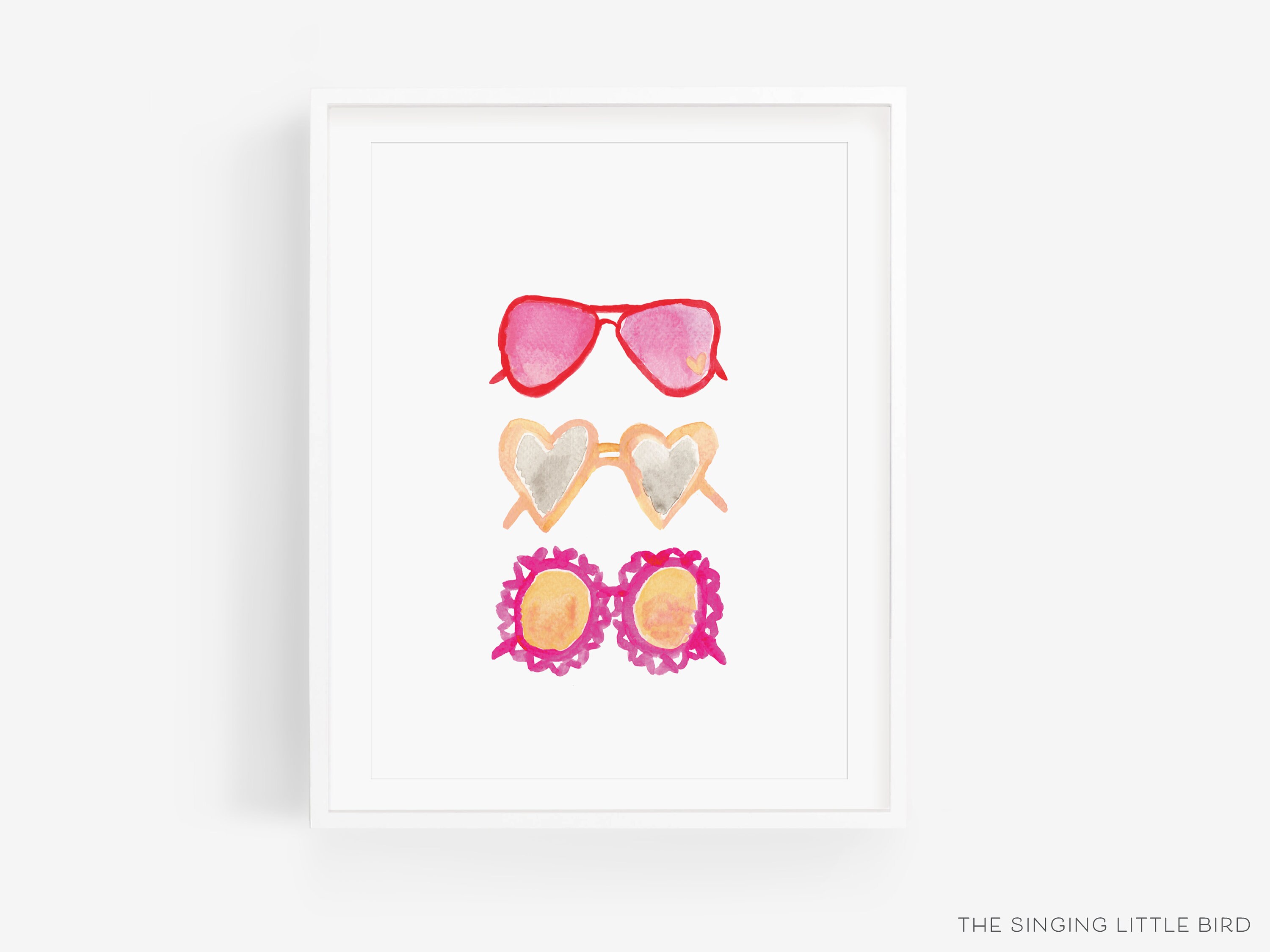 Sunglasses Art Print Hand Painted Modern Art Vintage Heart - Etsy