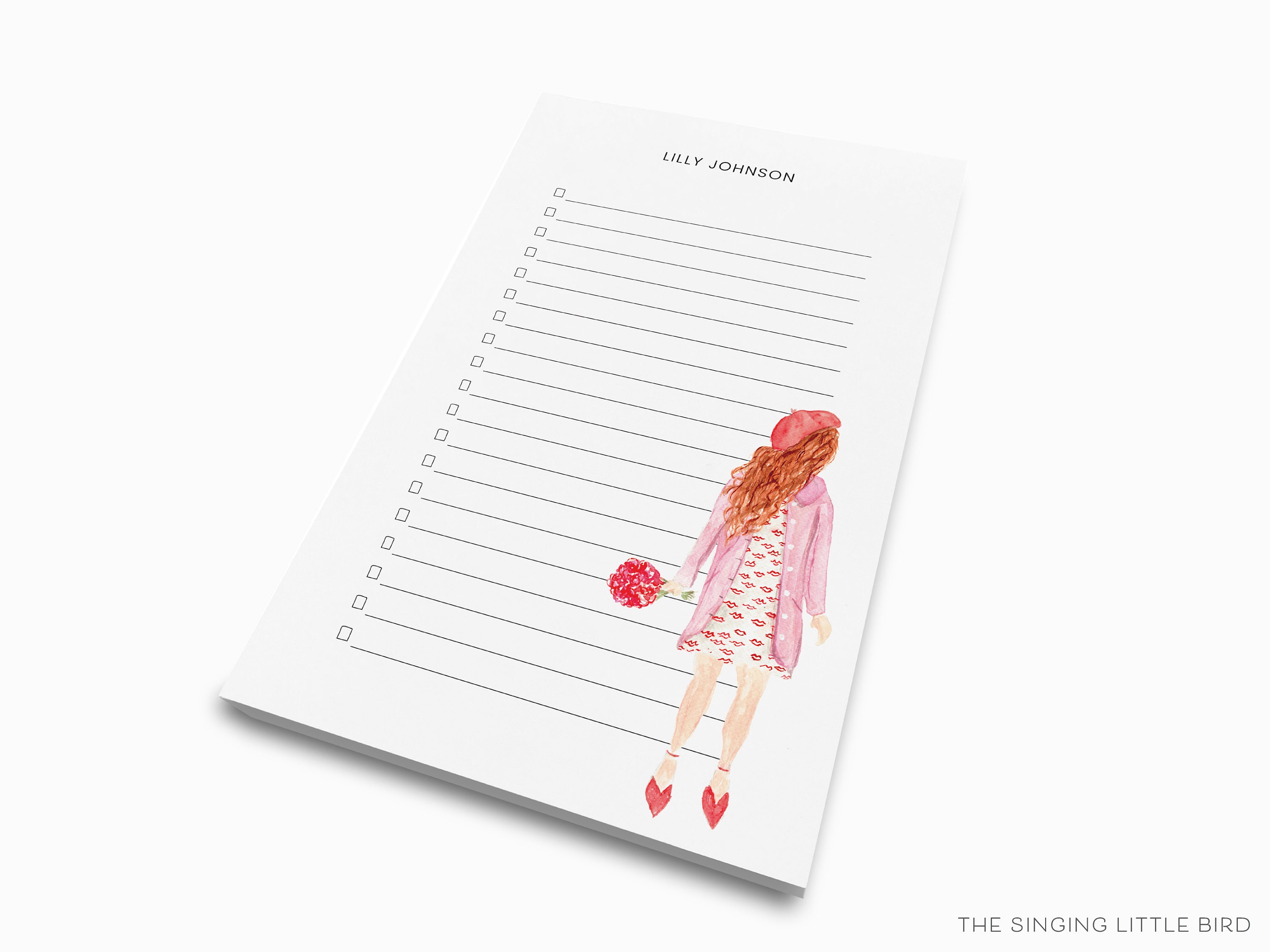 Personalized Notepads Girl Kiss Lips Dress Girl Custom - Etsy
