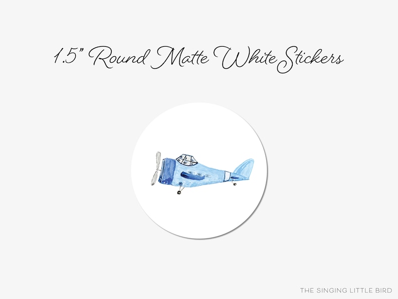 Vintage Airplane Stickers Plane Round Sticker Airplane | Etsy