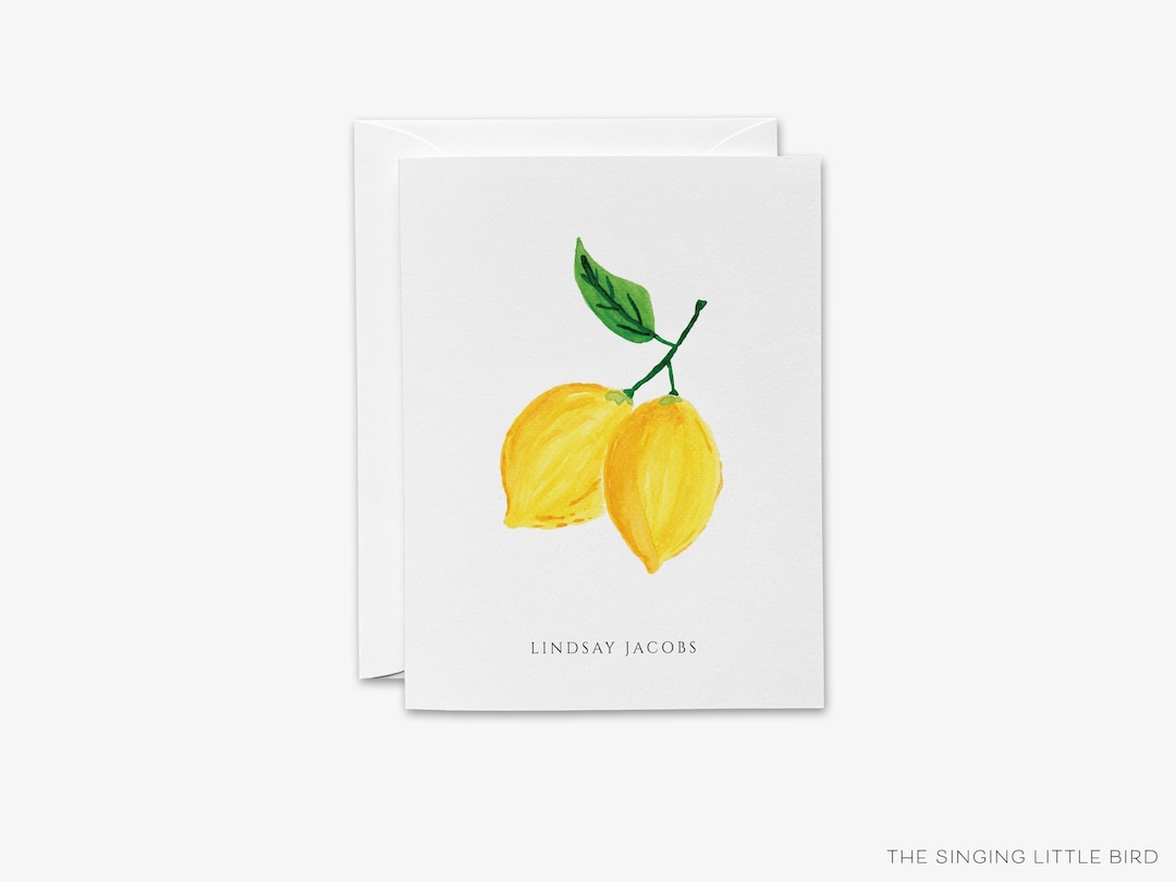 Personalized Greeting Cards | Custom Lemon Folded Cards | Lemon Themed ...