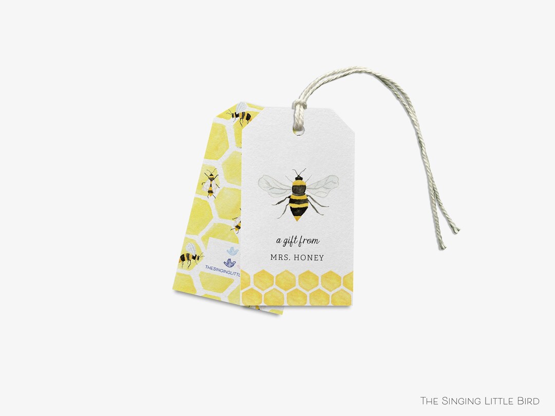 Bee Gift Tags | Bee Lover Favor Tag | Bee Themed Party Tag | Watercolor ...