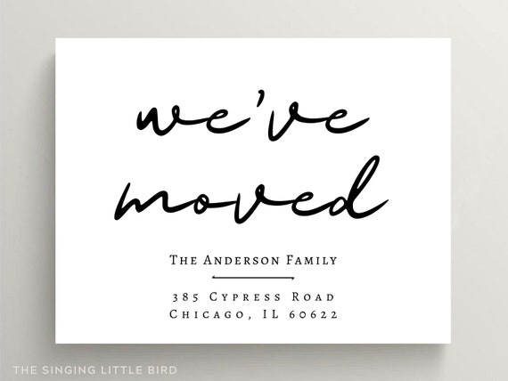 Modern Moving Announcement Card / Change of Address Postcard / | Etsy