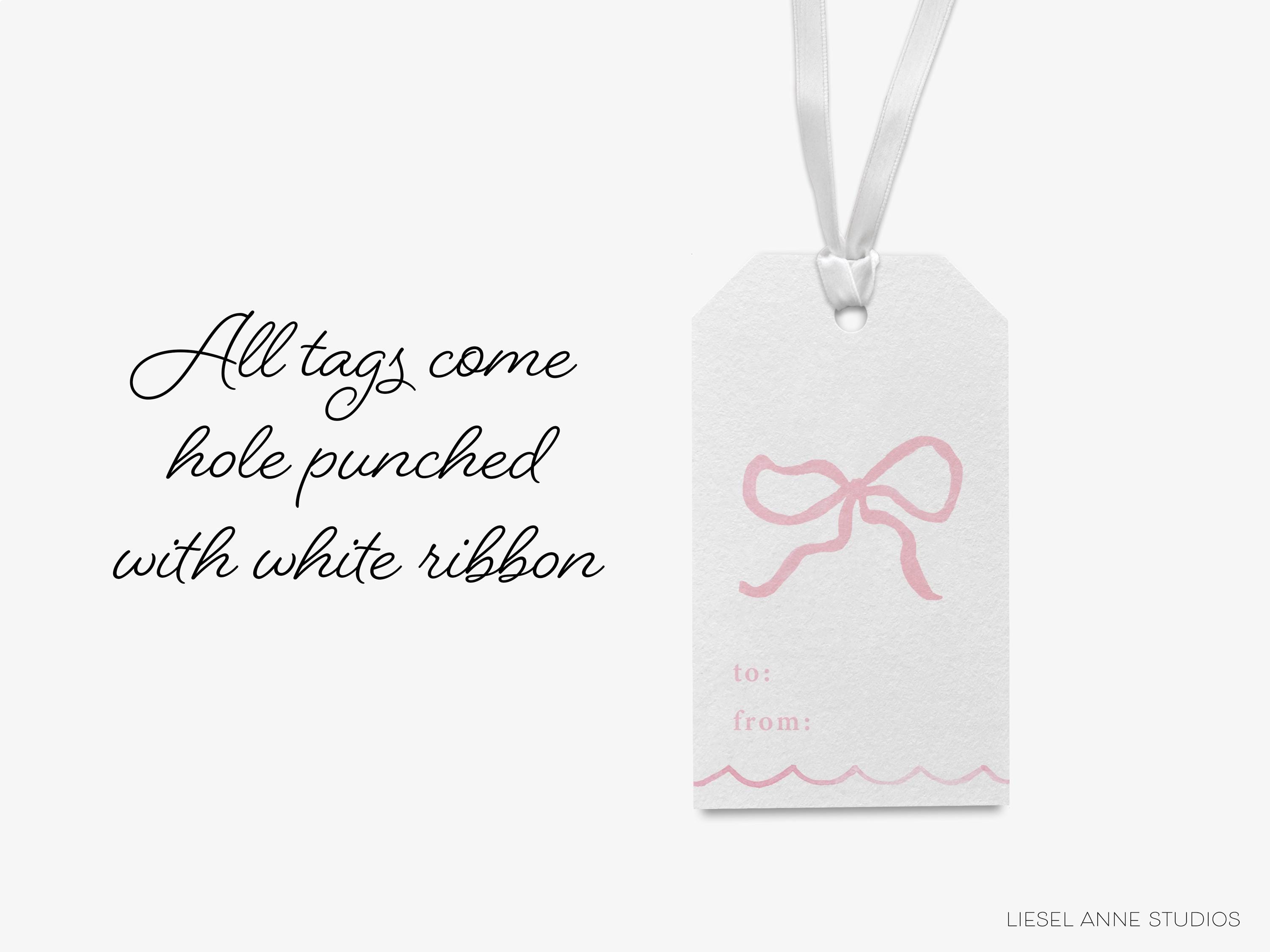 Pink Bow Gift Tags [sets of 8] | Girly Tag | Feminine Tag | Watercolor ...