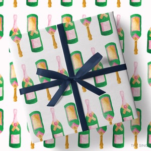 Champagne Bottle Gift Wrap | Celebration Wrapping Paper | Party ...