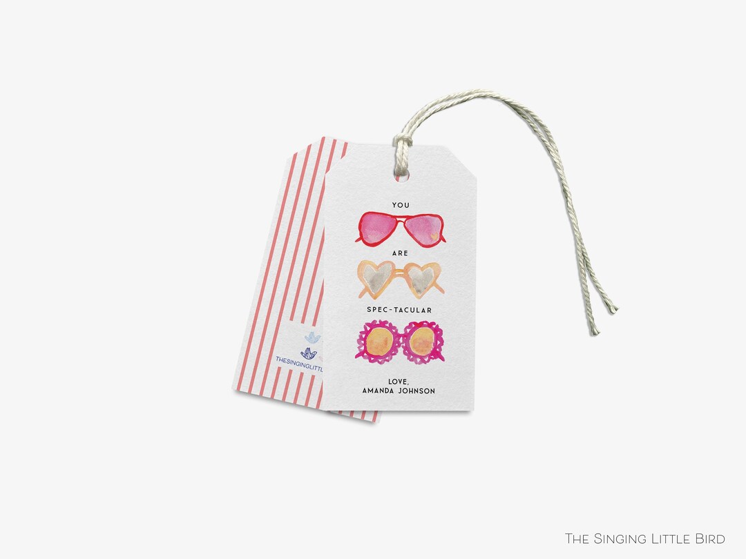 Heart Sunglasses Tags | Summer Party Favor Tag | Sunglasses Gift Tag ...
