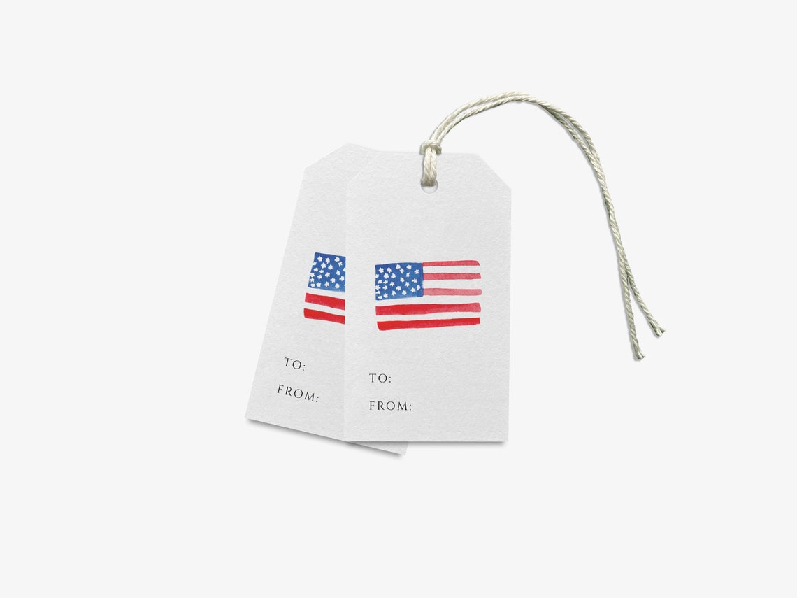 American Flag Gift Tags sets of 8 American Flag Gift Tags - Etsy