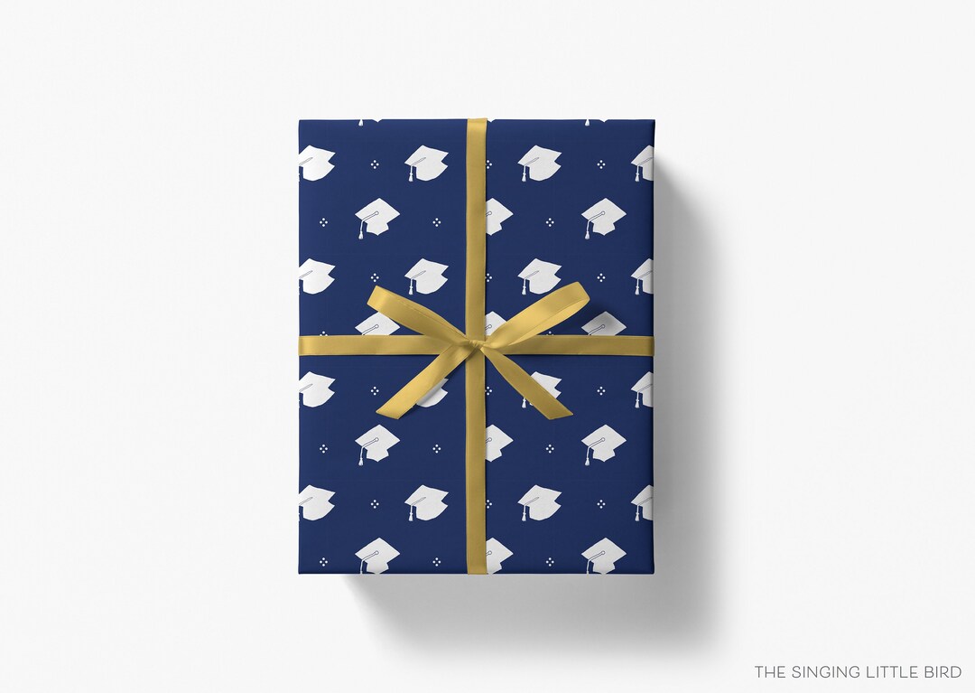 Graduation Gift Wrap | Navy Blue Wrapping Paper | Congrats Grad ...