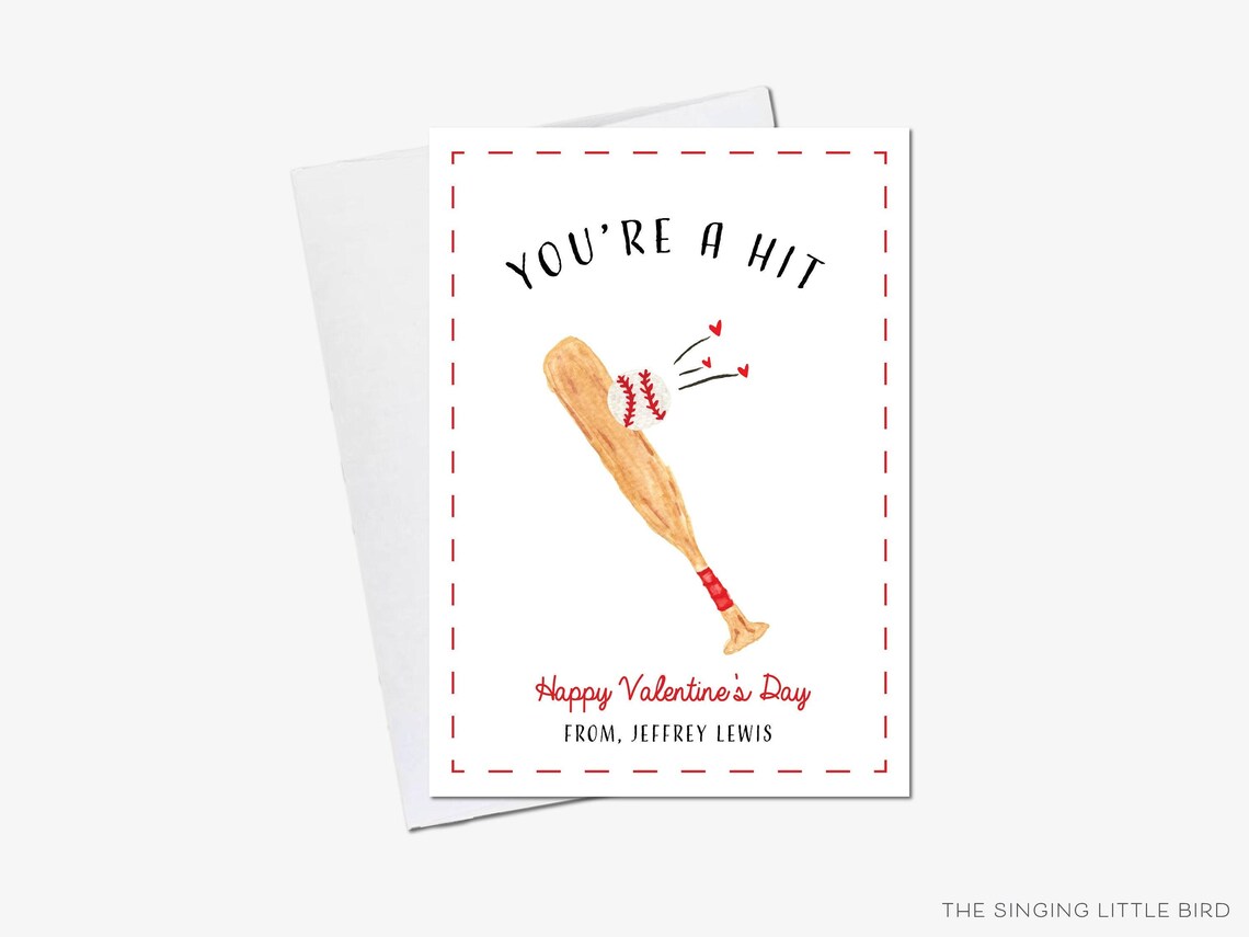 Personalized Kids Valentine Cards for School | Baseball Valentine's Day ...