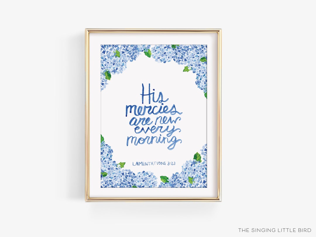 His Mercies Are New Every Morning Print | Bible Verse Art Print ...