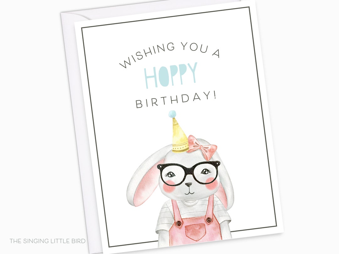 Bunny Birthday Card | Funny Rabbit Lover Happy Bday Card | Animal Pun ...