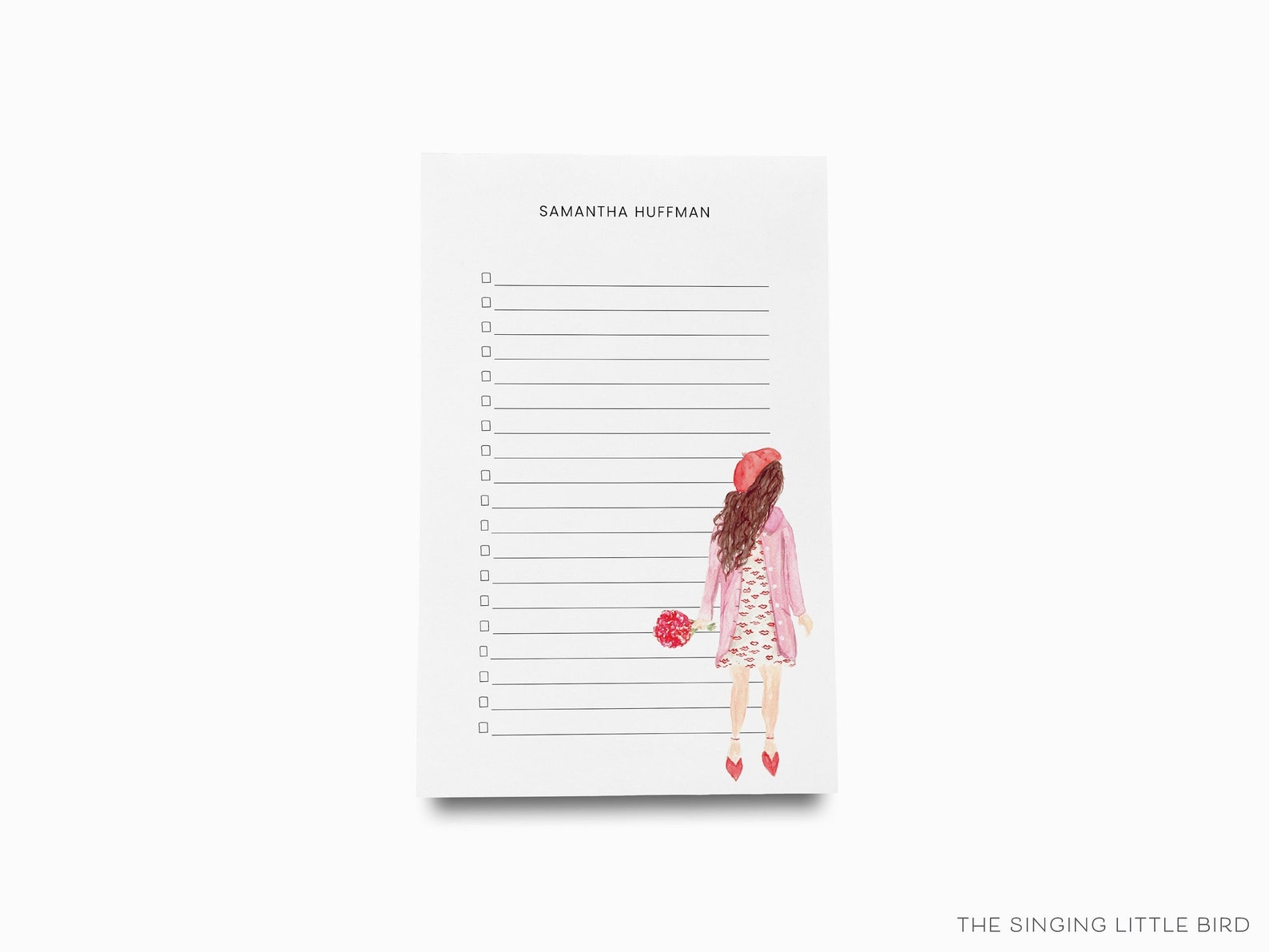 Personalized Notepads Girl Kiss Lips Dress Girl Custom - Etsy