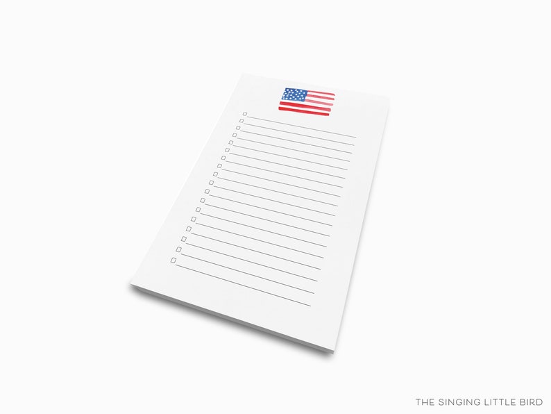 American Flag Notepad Patriotic Gift USA Pad Watercolor - Etsy