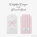 Pink Bow Gift Tags Girly Tag Feminine Tag Watercolor Hand Painted Tag ...