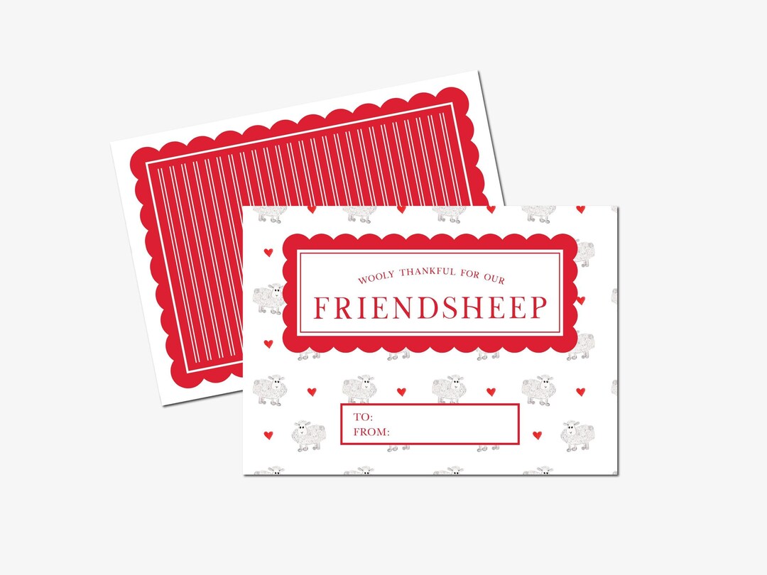 Kids Valentine Cards for School | Sheep Valentine's Day Cards ...