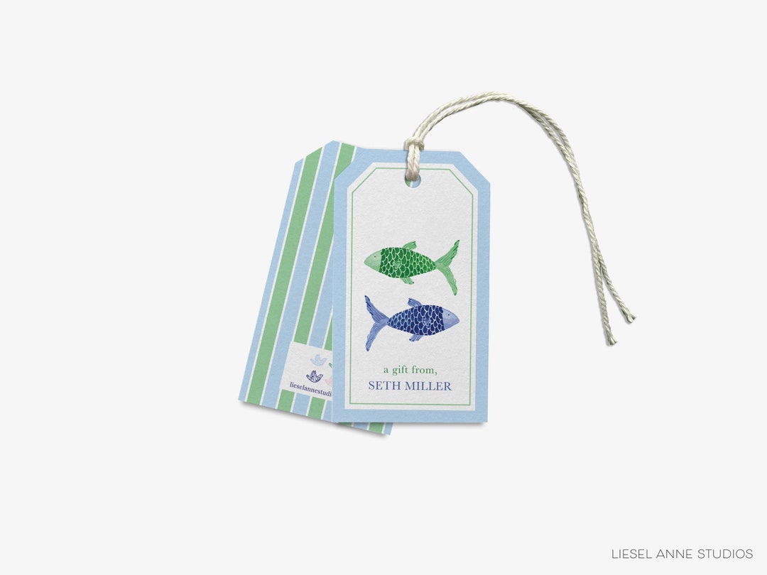 Small Fish Gift Tags | Fishing Tag | Little Boy Tag | Watercolor Under ...