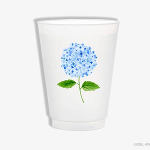 Hydrangea Frosted Shatterproof Cups | Set of 8 | Reusable Bridal Shower ...