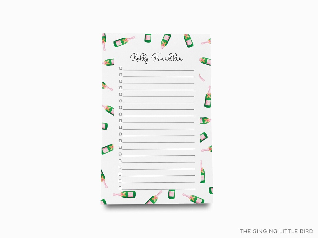 Personalized Champagne Bottle Notepad | Notepad Set | to Do List ...