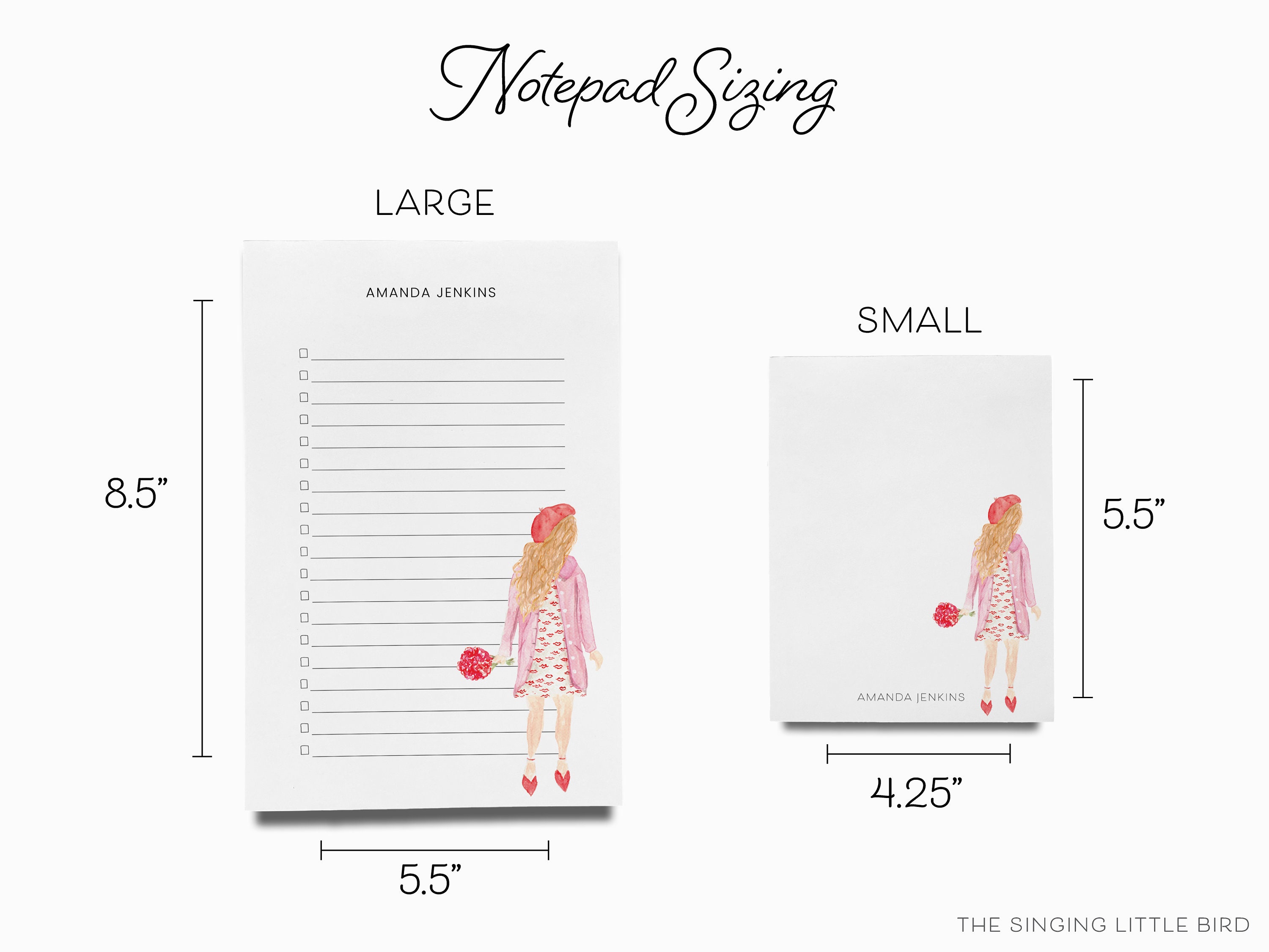 Personalized Notepads Girl Kiss Lips Dress Girl Custom - Etsy