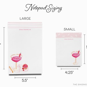 Personalized Cocktail Lover Notepad | Pink Notepad Set | to Do List ...