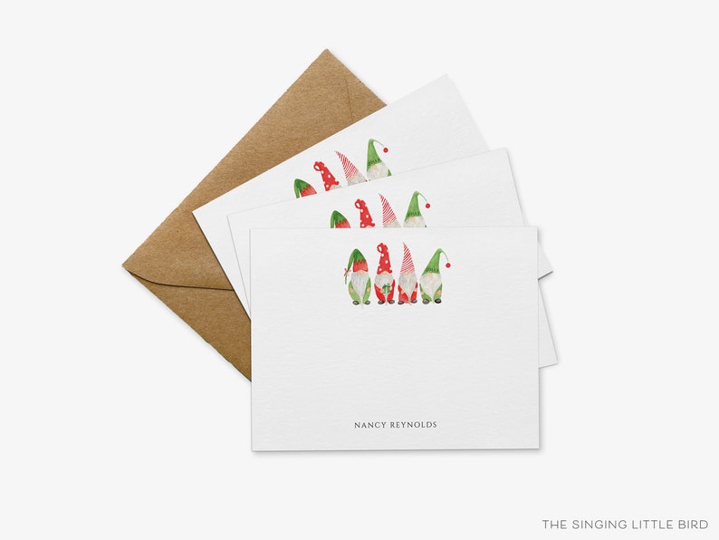 Gnome Christmas Thank You Notes | Holiday Stationery Set - Etsy