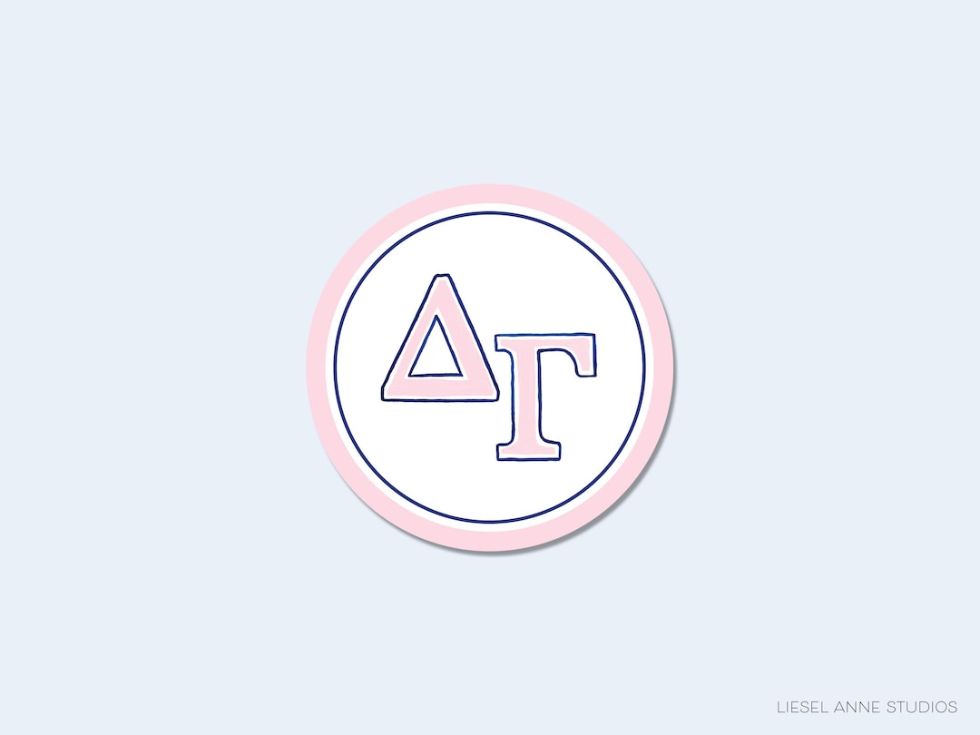 Delta Gamma Letters Stickers Officially Licensed | Greek Round Sticker ...