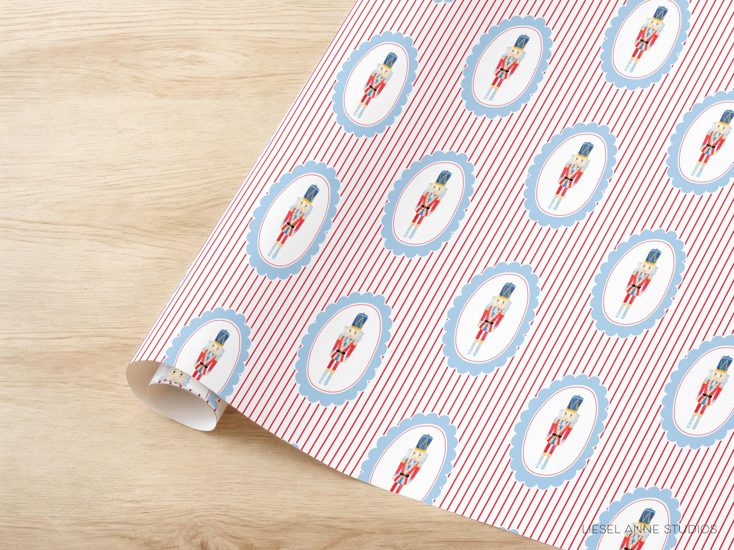 Nutcracker Red Stripe Christmas Gift Wrap | Christmas Nutcracker ...
