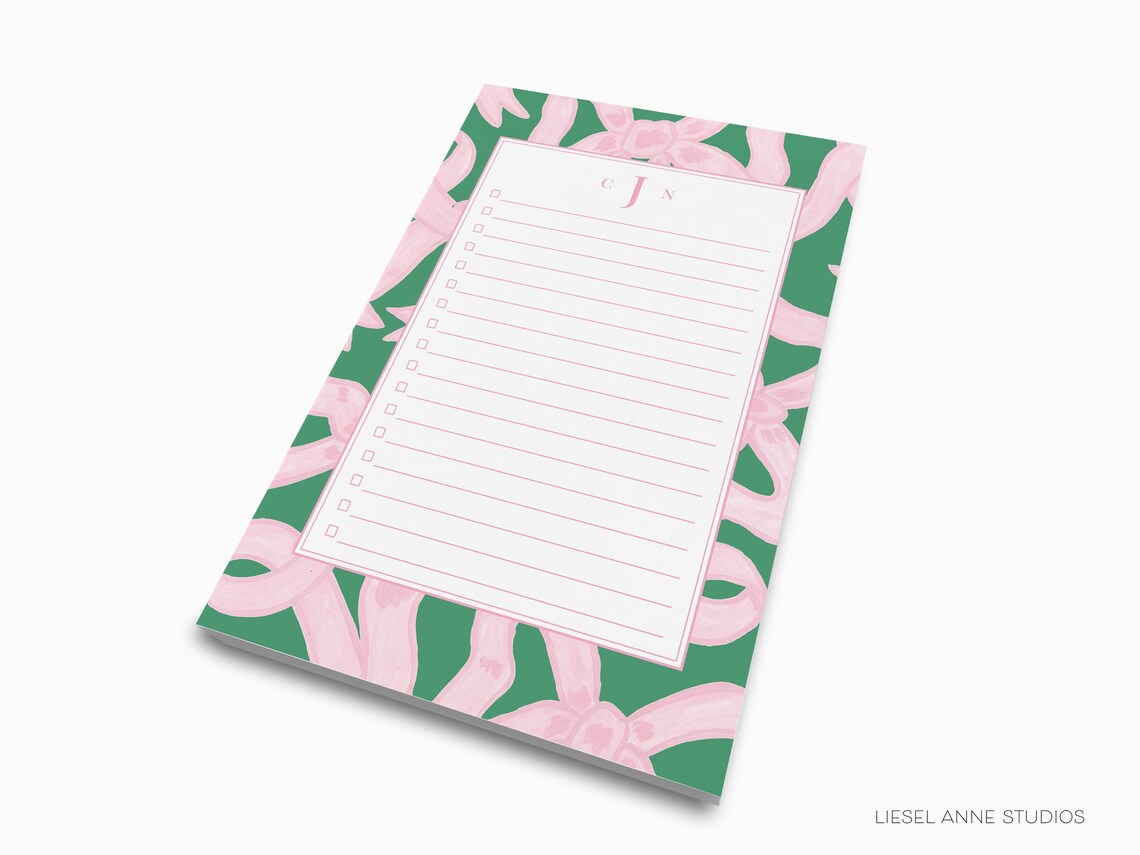 Personalized Pink and Green Bow Notepad| Pink and Green to Do List ...