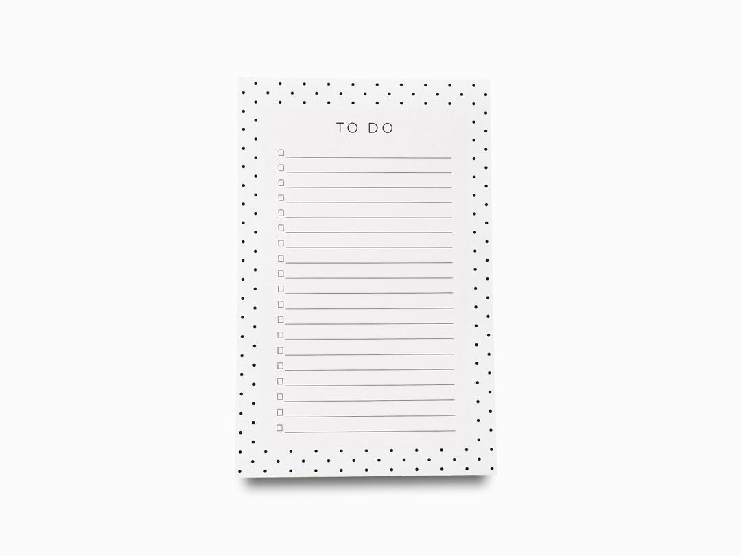 Black and White Polka Dot Notepad | Modern Notepad Set | to Do List ...