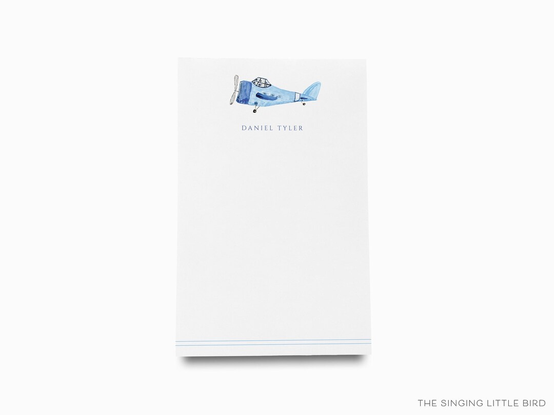 Personalized Vintage Airplane Notepad | Pilot Notepad Set | Little Boy ...