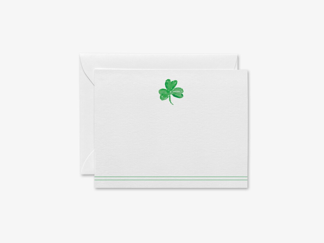Shamrock Flat Notecards set of 8 Clover Notes Irish Greeting Cards ...