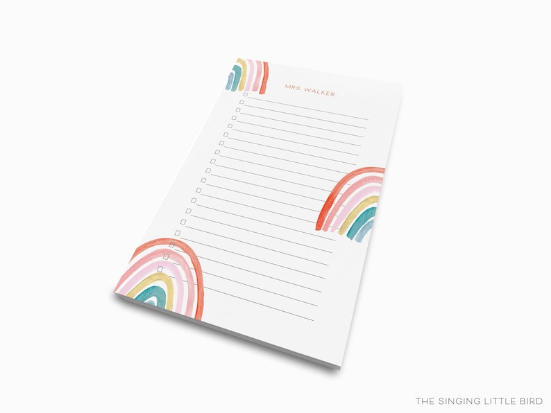 Personalized Rainbow Notepad | Boho Stationery Gift - Etsy