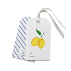 Lemon Gift Tags [sets of 8] | Lemon Lover Tag | Citrus Tag | Watercolor ...