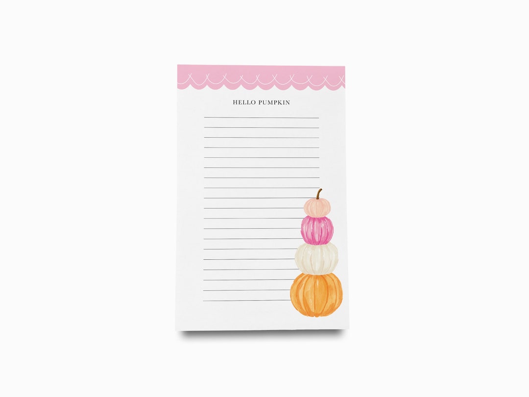 Pumpkin Notepad Fall Notepad Set Autumn to Do List Hostess Gift Preppy ...