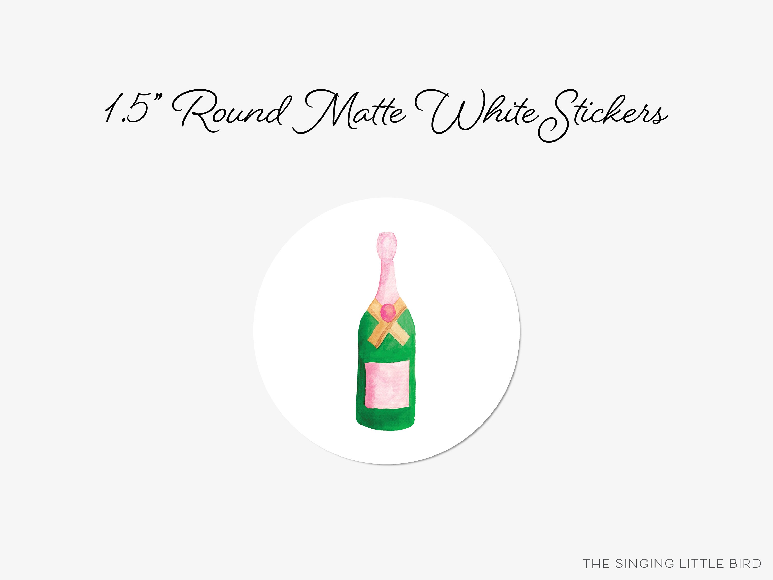 Champagne Bottle Stickers Party Round Sticker Bubbly - Etsy