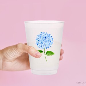 Hydrangea Frosted Shatterproof Cups | Set of 8 | Reusable Bridal Shower ...