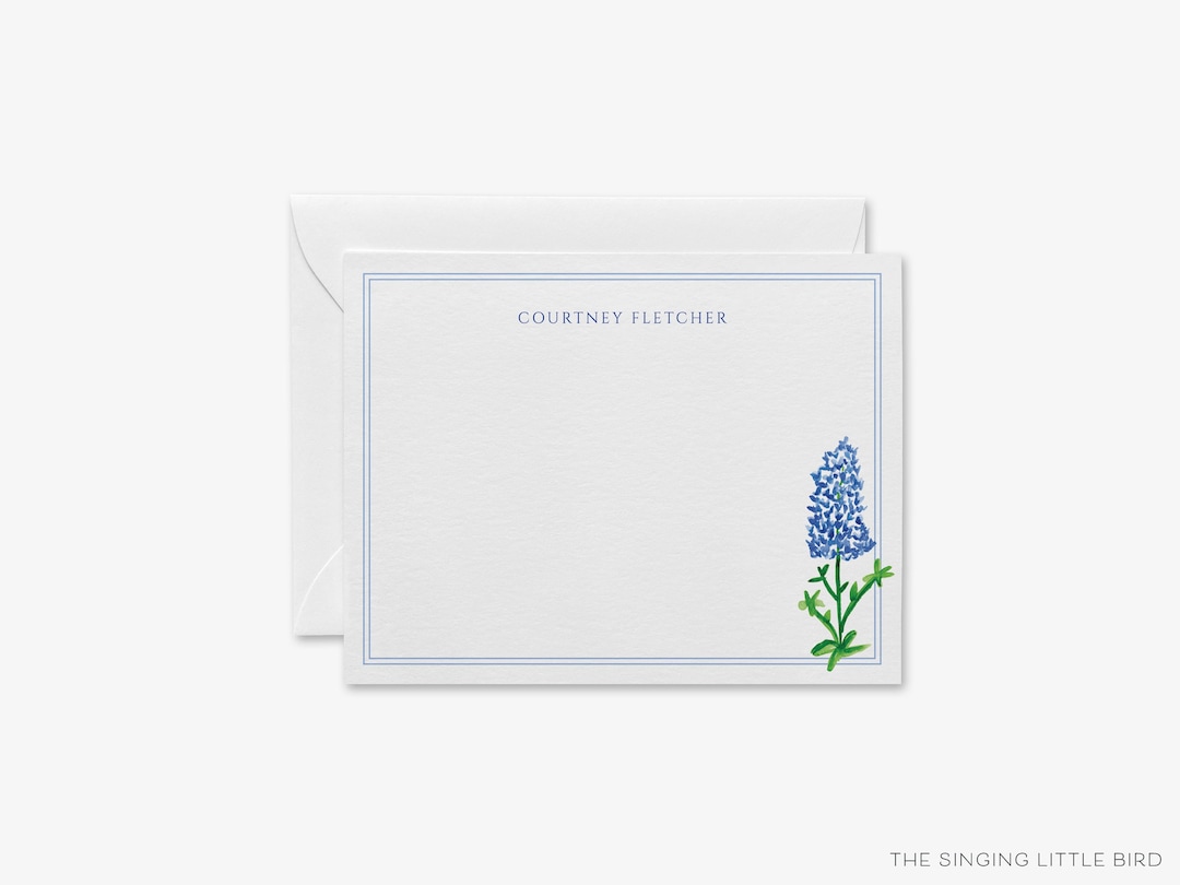 Texas Bluebonnet Personalized Stationery | Bluebonnet Notecards | Texas ...
