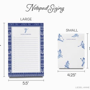 Personalized Après Ski Themed Notepad Blue and White Set Ski Sweater ...