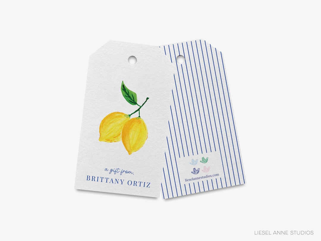 Lemon Gift Tags | Lemon Lover Tag | Citrus Tag | Watercolor Summer Tags ...