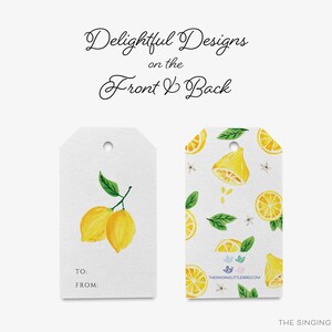 Lemon Gift Tags [sets of 8] | Lemon Lover Tag | Citrus Tag | Watercolor ...