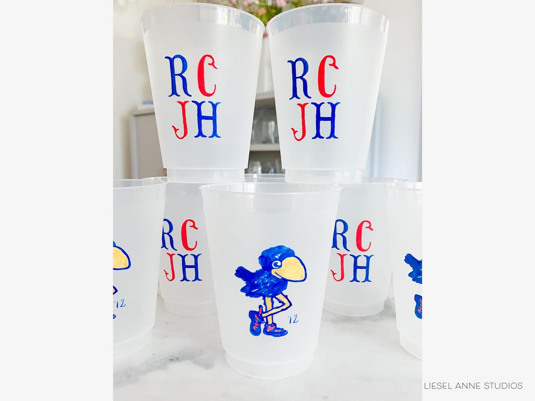 1912 Jayhawk *officially Licensed* Frosted Shatterproof Cups | Set of 8 ...