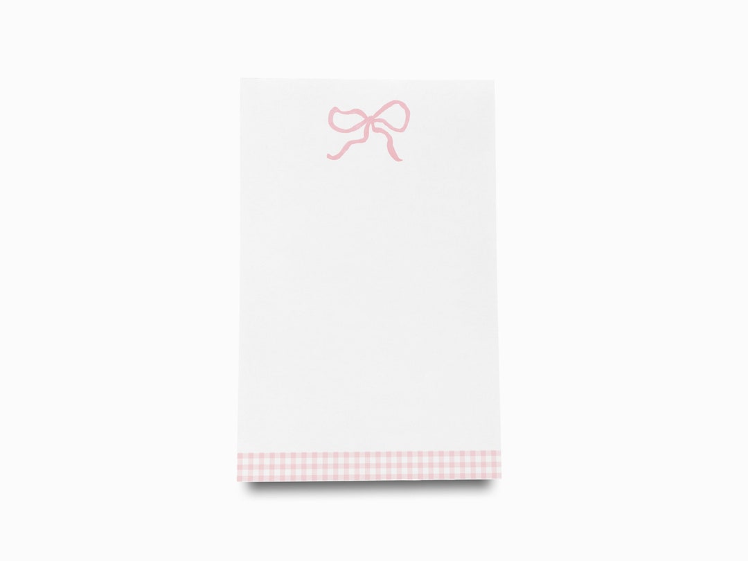 Pink Bow Notepad | Pink Gingham Notepad Set | Pink to Do List | Preppy ...