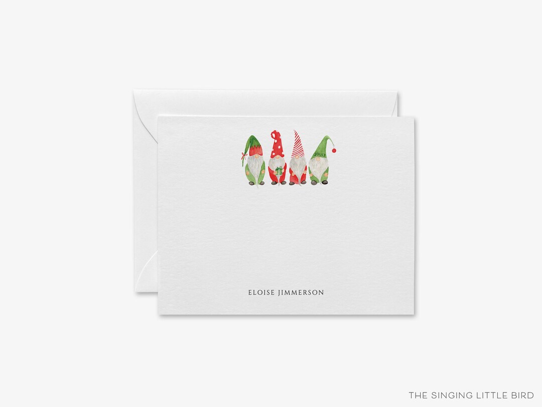 Gnome Christmas Thank You Notes | Holiday Stationery Set - Etsy